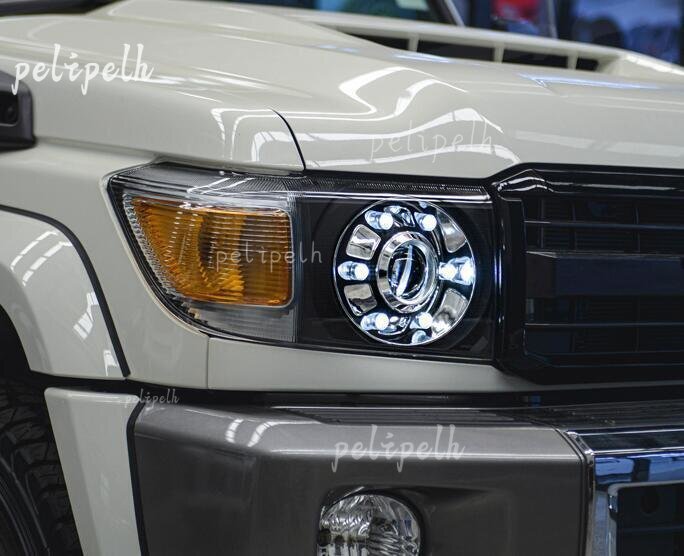 LED DRL & DUAL BEAM HEAD LIGHTS FOR TOYOTA LANDCRUISER 70 SERIES LC76 ...