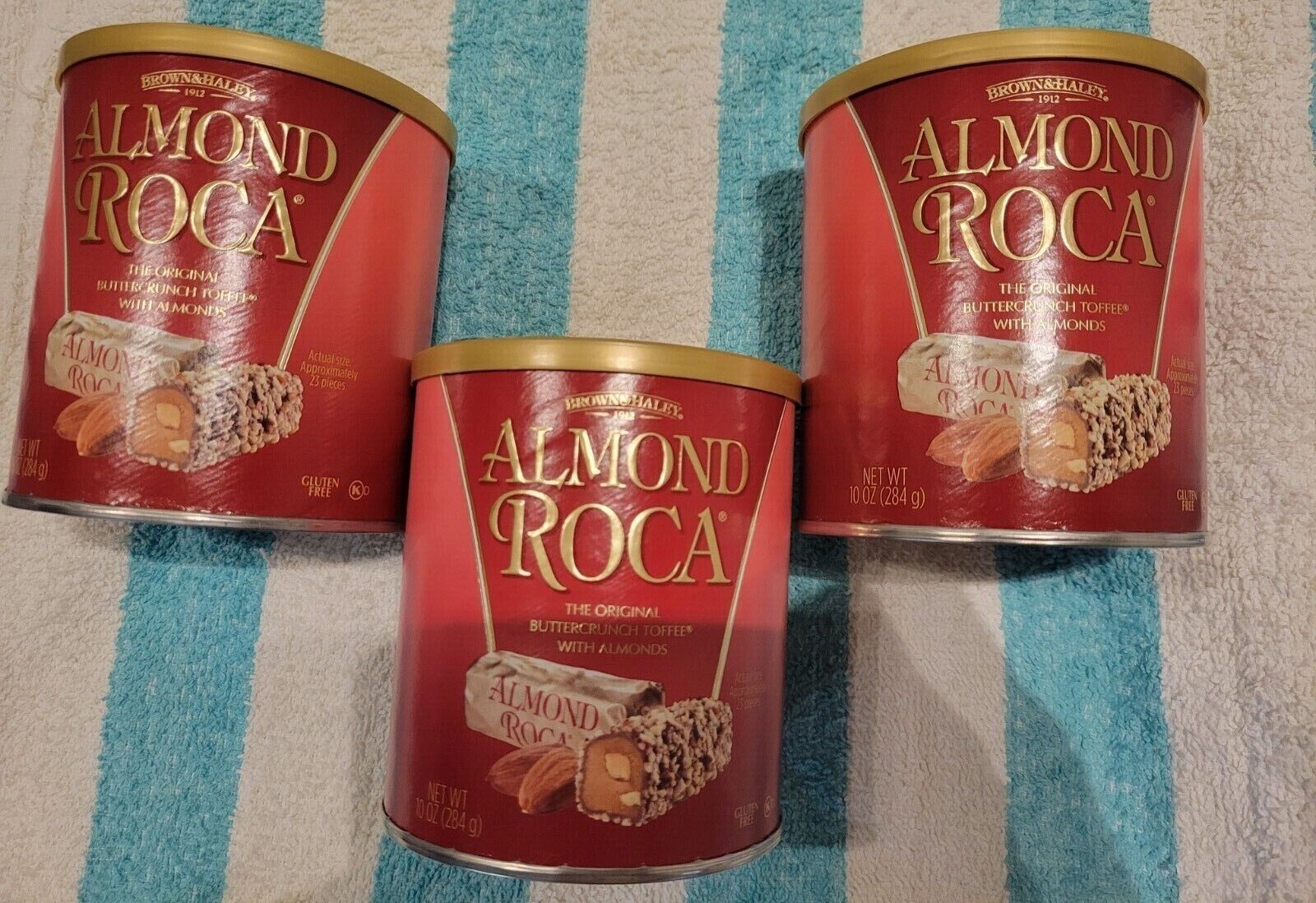 NEW 3x Brown & Haley Almond Roca Buttercrunch Toffee with Almonds 10 oz ...