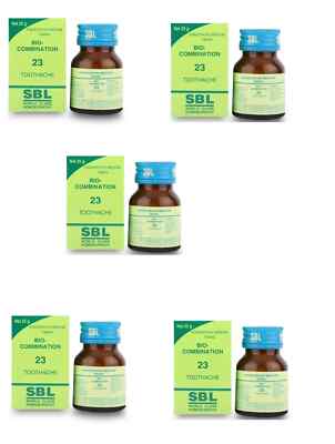 SBL Bio-Combination 23 Toothache Homeopathic 25gm X 5 for Tooth Pain ...