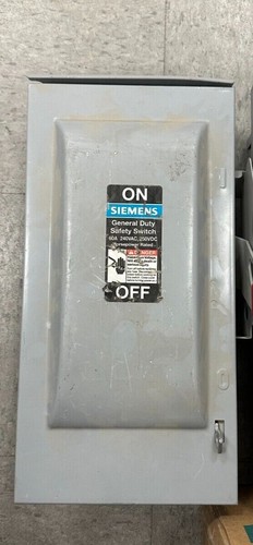 Siemens GF222NR General Duty 60A 240V 2 Pole Rain Proof Disconnect ...
