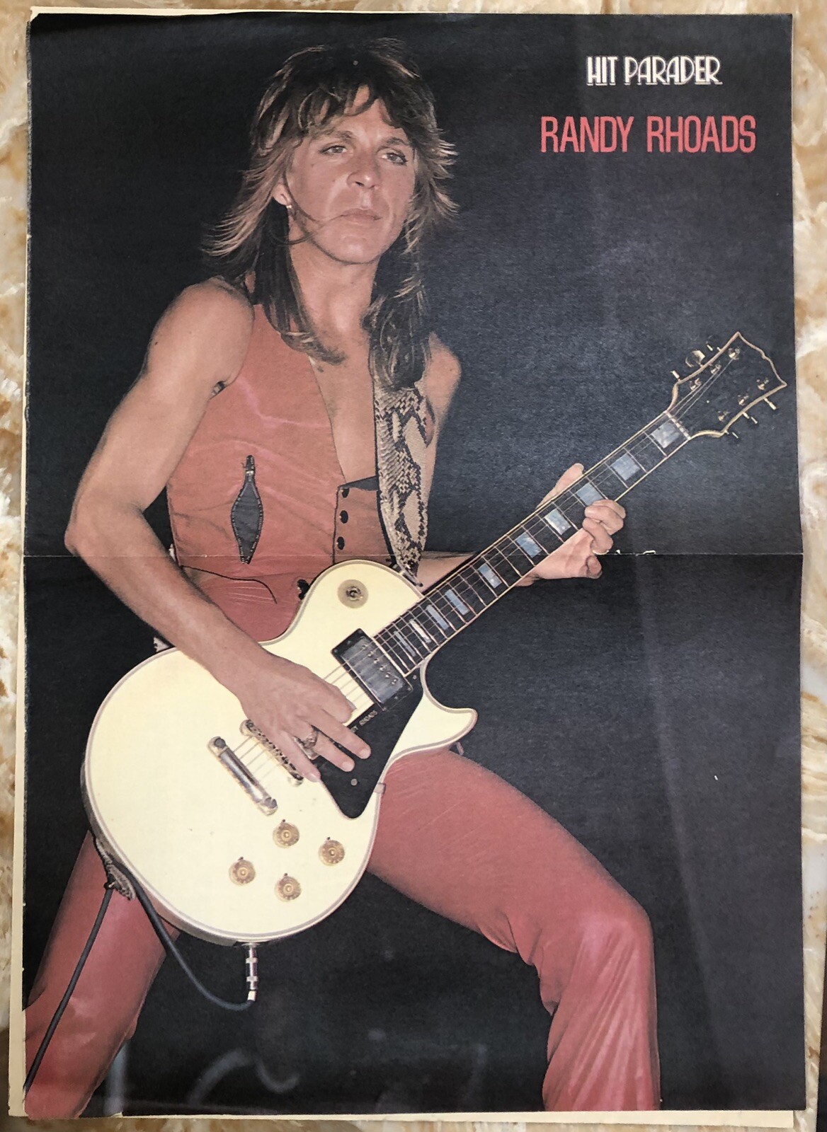 RANDY RHOADS ORIGINAL GUITAR MAGAZINE ROCK POSTER 11x17 GATEFOLD OZZY ...