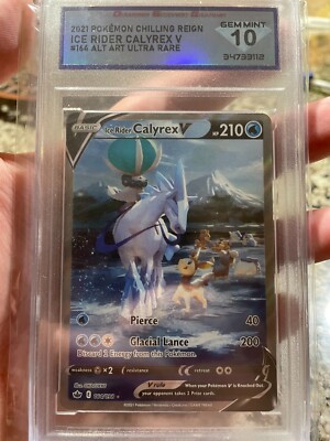 Pokémon TCG Ice Rider Calyrex V 164/198 Holo Full Art DSG 10! | eBay