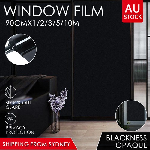 Total Blackout Privacy Glass Window Film Block Out 100% Light Black ...