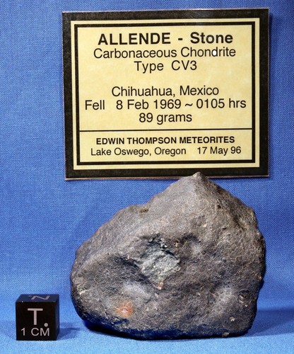 89.5 gram Allende meteorite w/ fusion crust (Cv3 carbonaceous chondrite ...