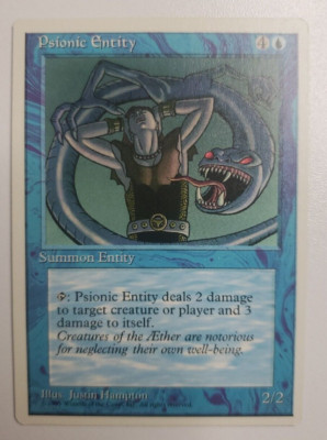 Psionic Entity MTG Vintage 1995 Blue Creature Card Magic the Gathering ...