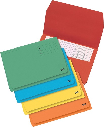 Elba Coloured Document Wallet Foolscap 290gsm Manilla Assorted Code ...