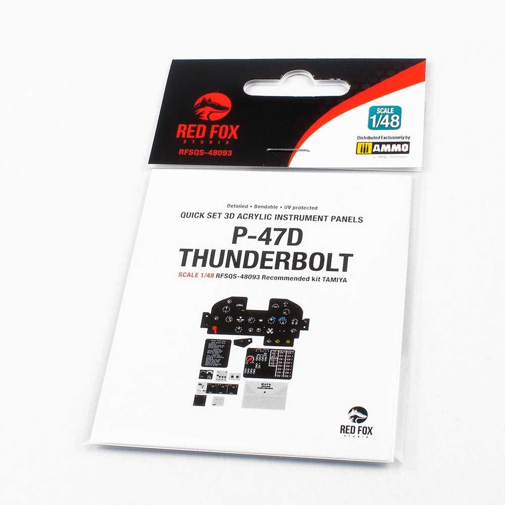 Red Fox QS-48093 1/48 P-47D Thunderbolt 3D Acrylic Instrument Panel Set ...