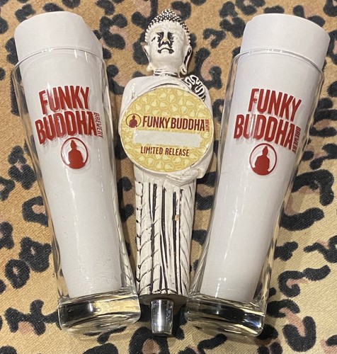 Funky Buddha Beer Tap Handle & 2 Pint Glasses - Customizable Tap - Man ...
