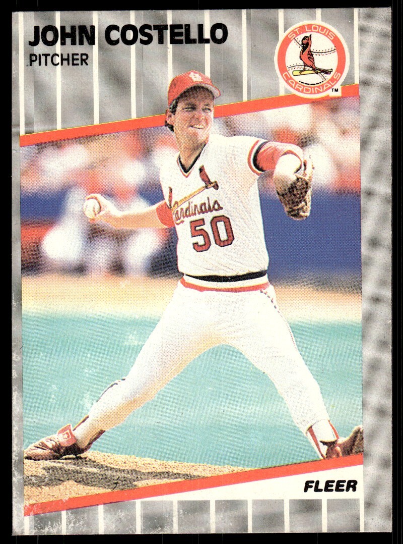 1989 Fleer Baseball Card John Costello Rookie St. Louis Cardinals #446 ...