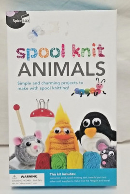 SpiceBox Spool Knit Animals Easy To Make Craft Kit Set with Spool ...