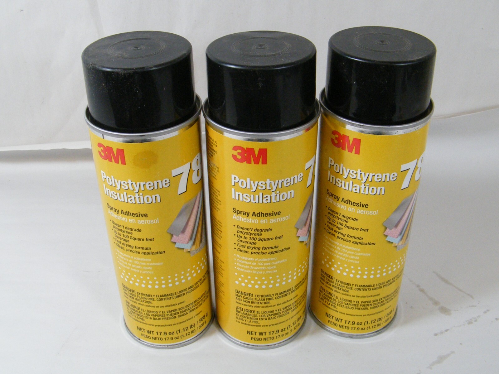 (3) CANS 3M POLYSTYRENE 78 SPRAY ADHESIVE NOS | eBay