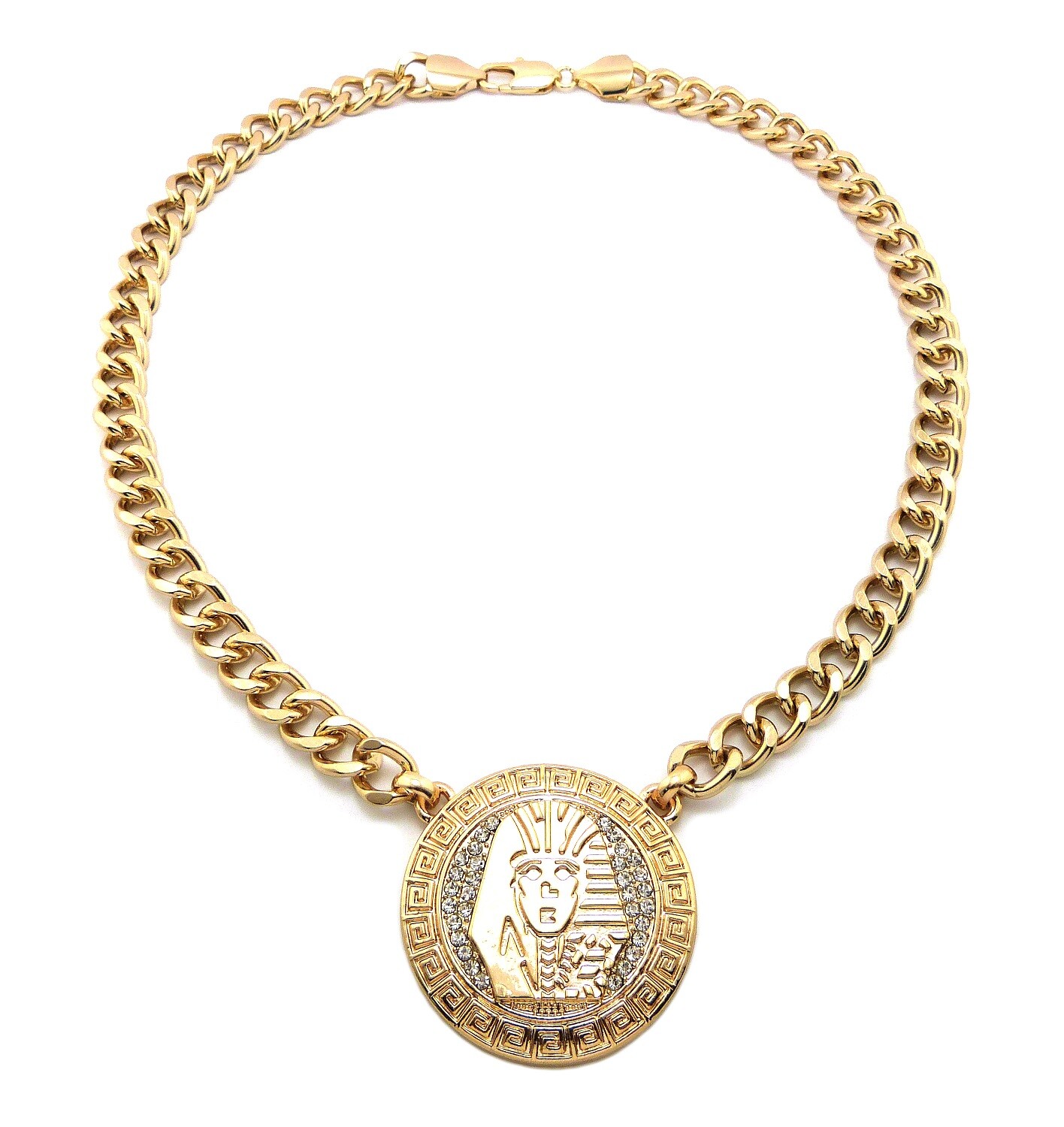 ICE BLING PHARAOH KING TUT PIECE WITH 9mm 18 CUBAN CHAIN | eBay