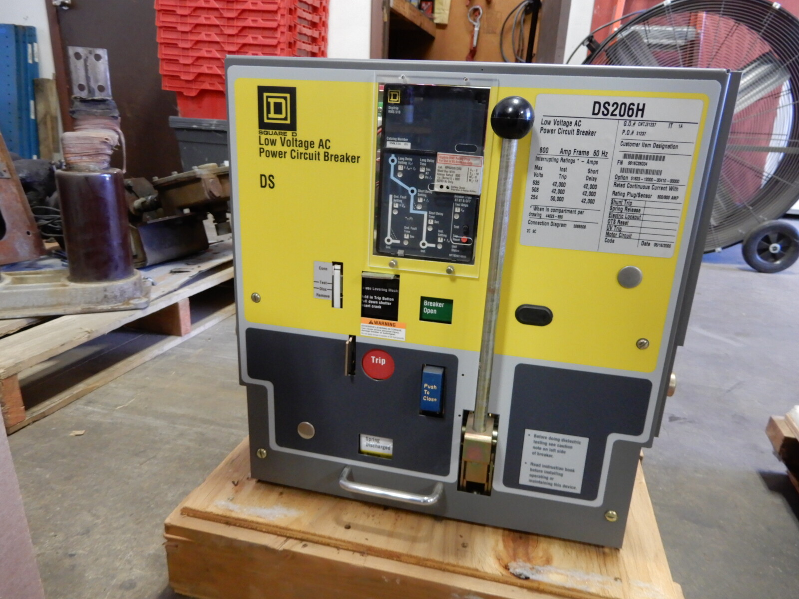 Square D CH DS206H 800 Amp Low Voltage Circuit Breaker Digitrip RMS 510 ...