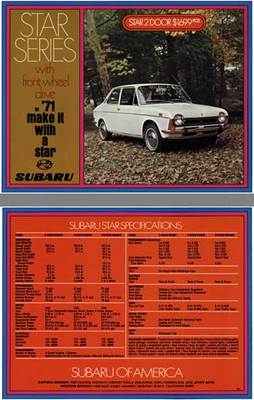 Subaru 1971 - Star Series with Front Wheel Drive in '71 Make it with a ...