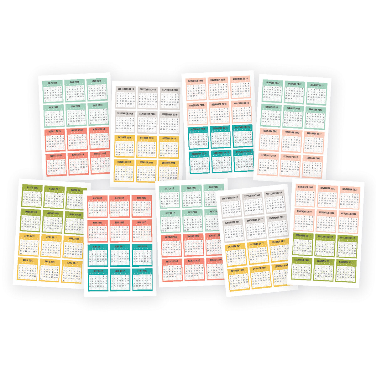 Simple Stories Posh Collection Cardstock Stickers Mini Monthly Calendar ...