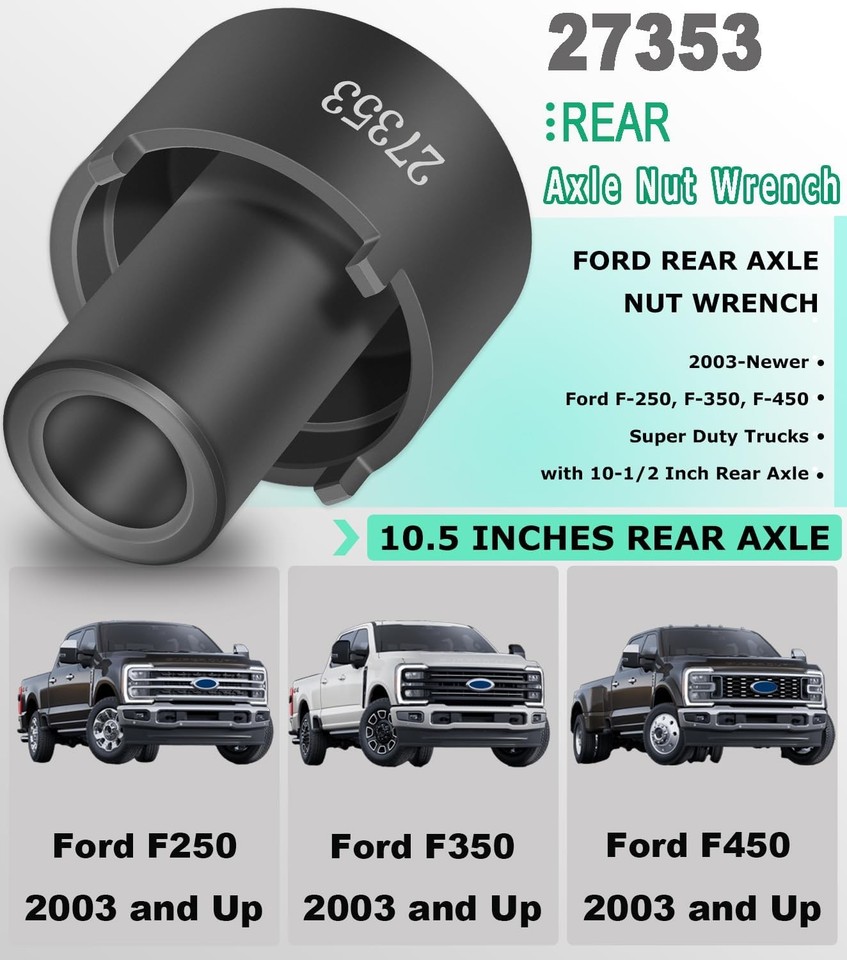27353 Rear Axle Nut Wrench For Ford F250 F350 F450 4 Lug Spindle Socket ...