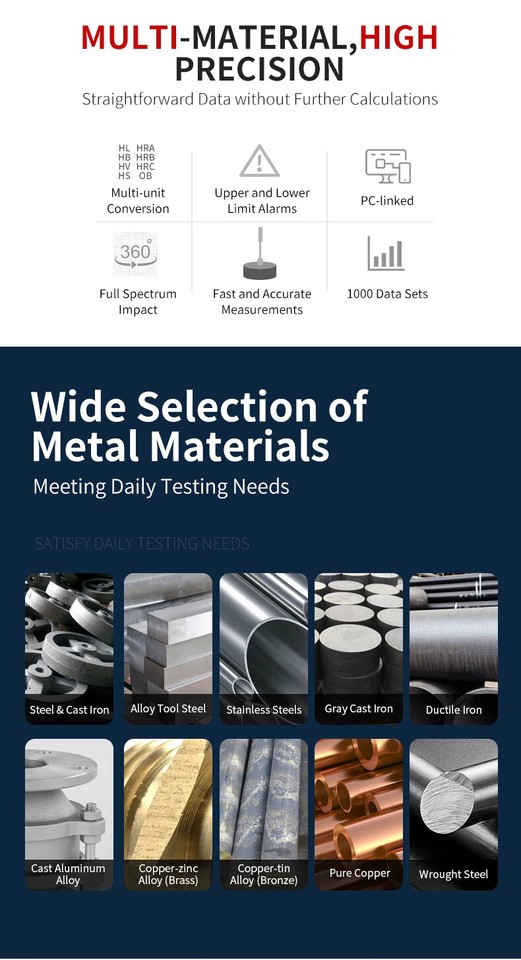 GHL210 Leeb Hardness Tester Meter Rebound Durometer HRB HRC HRA ...