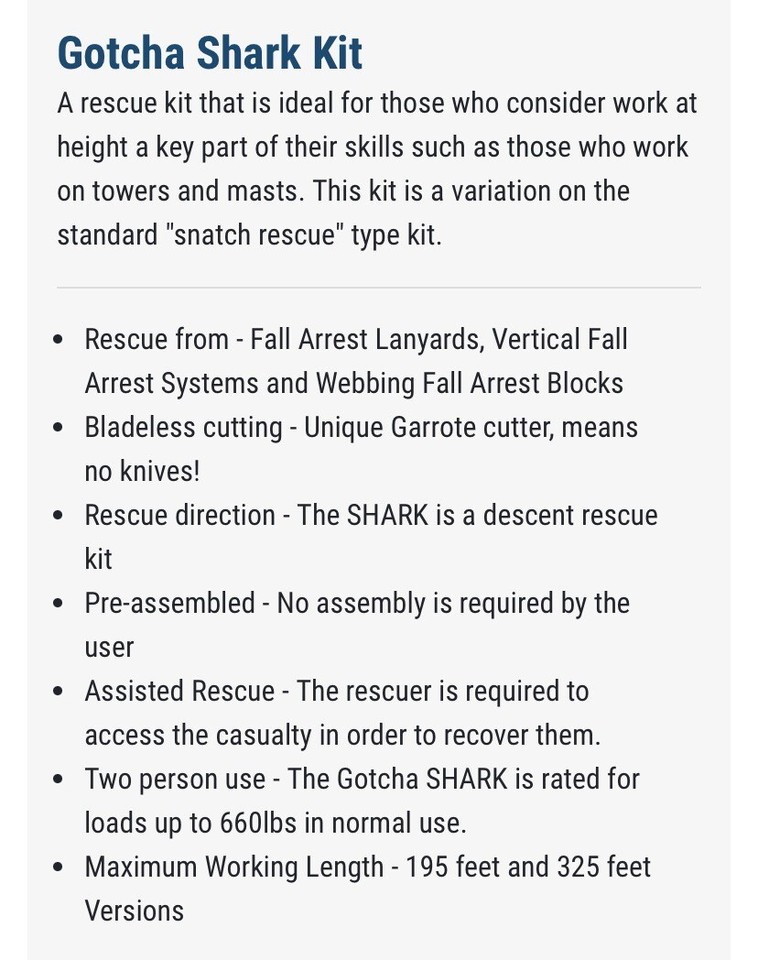 SpanSet Gotcha SHARK Fall Rescue Kit | eBay