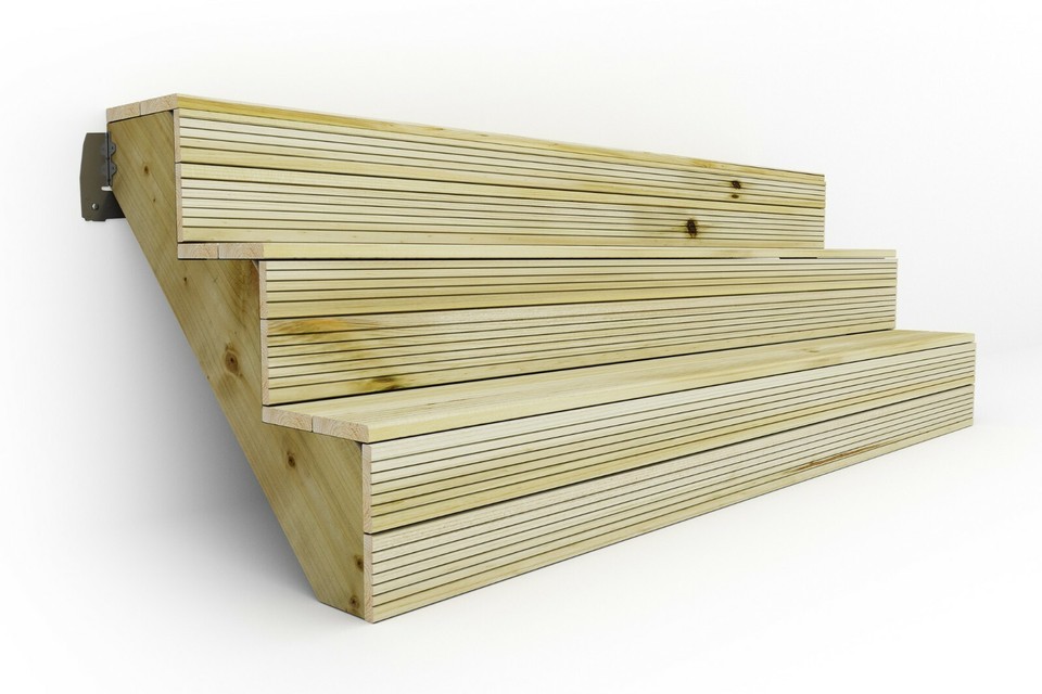 The Complete Stair Stringer Kit 2-12 Steps Treated Garden Decking Steps ...