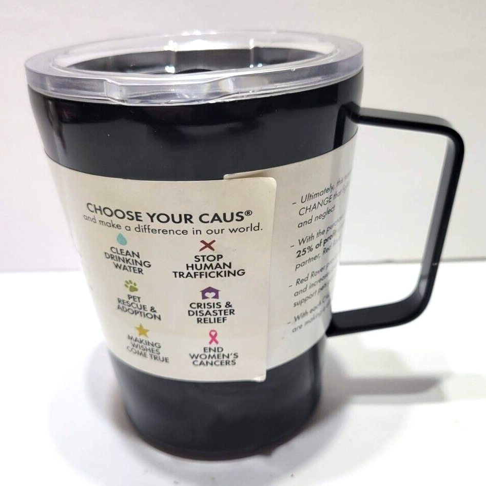 Caus 12 oz Double Wall Vacuum Insulated Black Stainless Steel Coffee ...