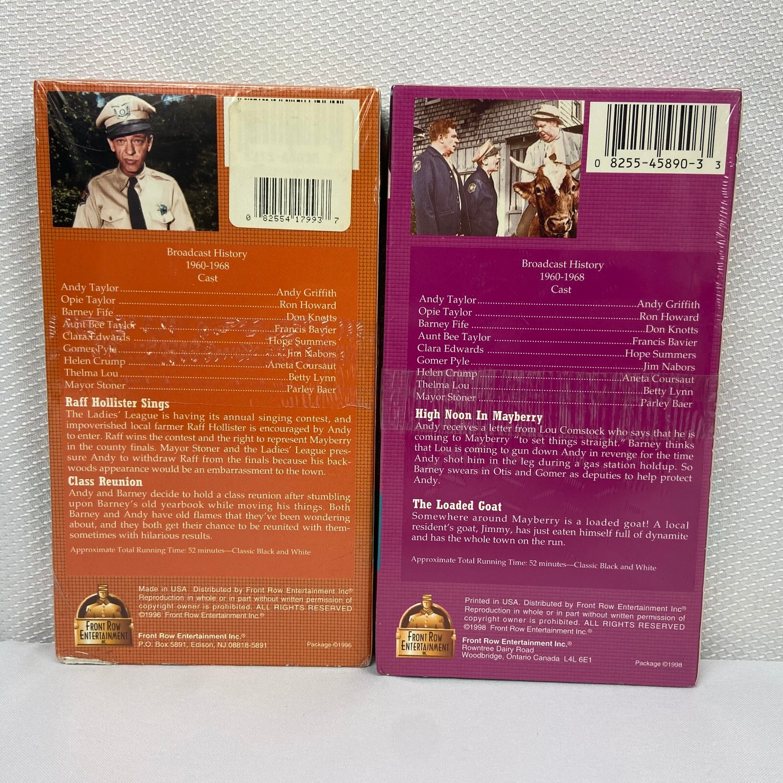 The Andy Griffith Show Lot of 2 VHS Front Row Entertainment New Sealed ...