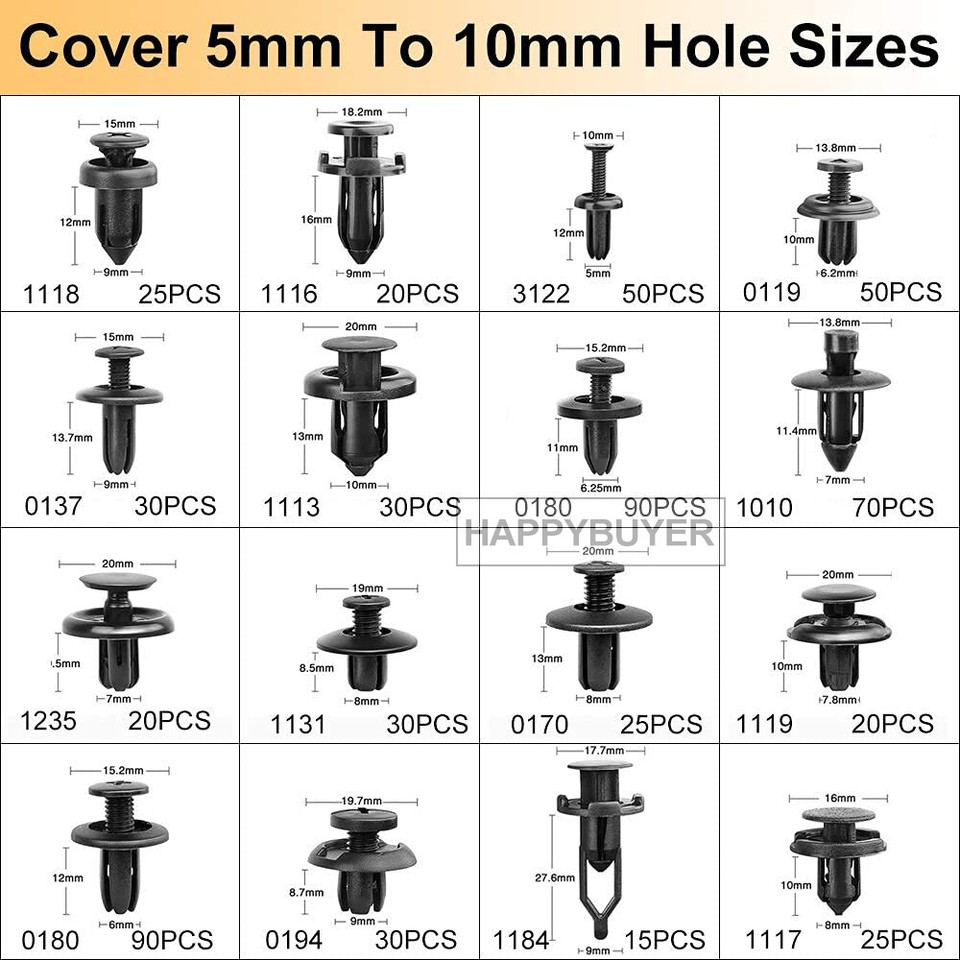 731 PCS Car Body Trim Clips Retainer Bumper Auto Panel Push Plastic ...