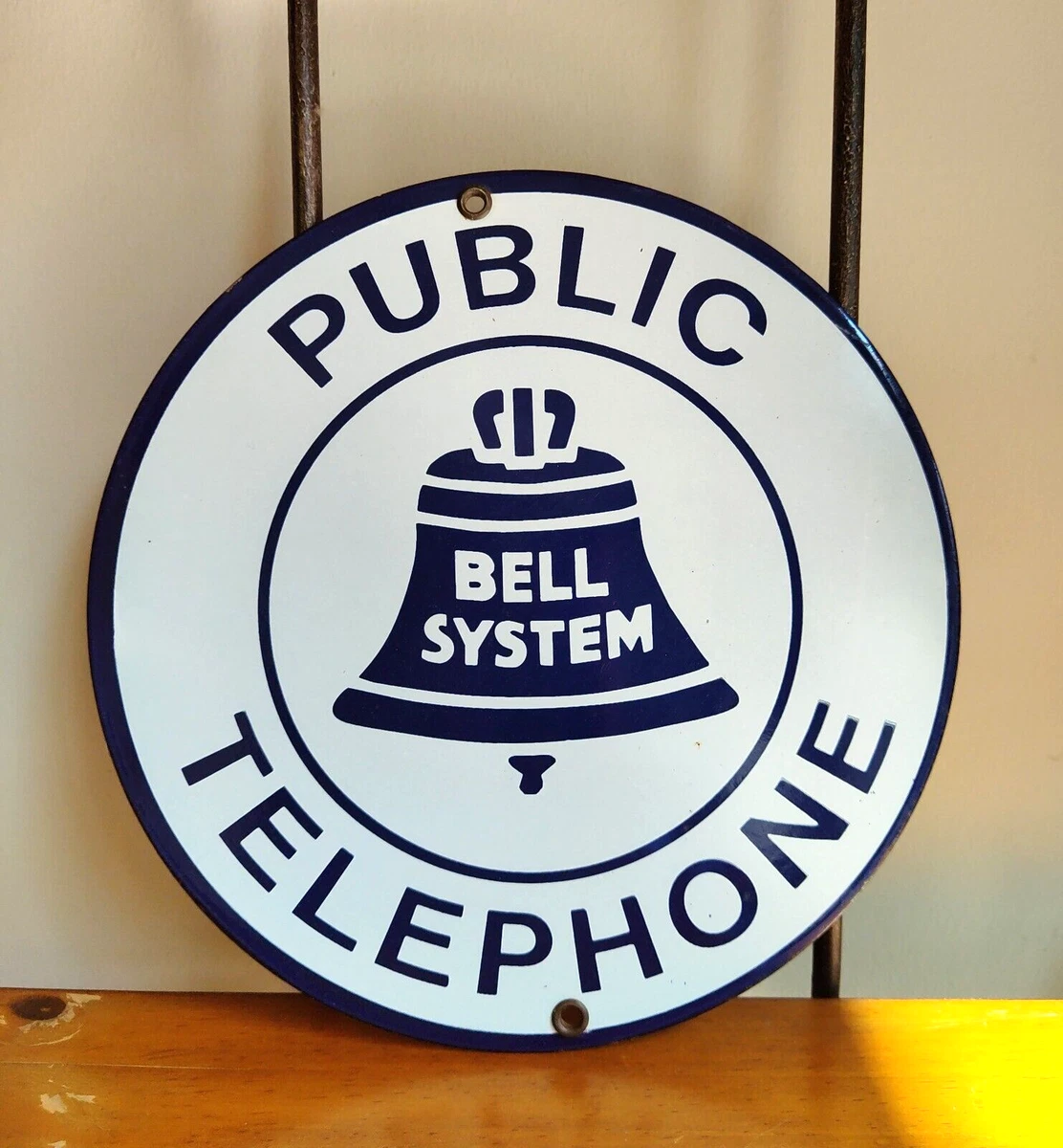 Bell System Public Telephone Porcelain Sign