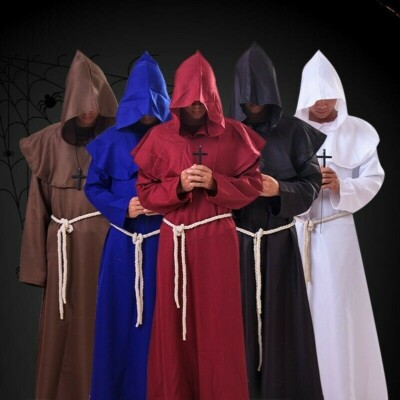 Priest Male Christian Cloaks Medieval Monk Clothes Halloween Party ...
