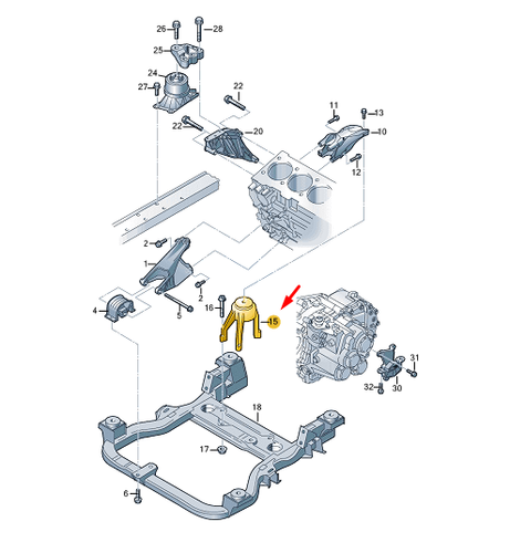 NEW VW TRANSPORTER VI T6 REAR ENGINE MOUNTING 7E0199849A | eBay