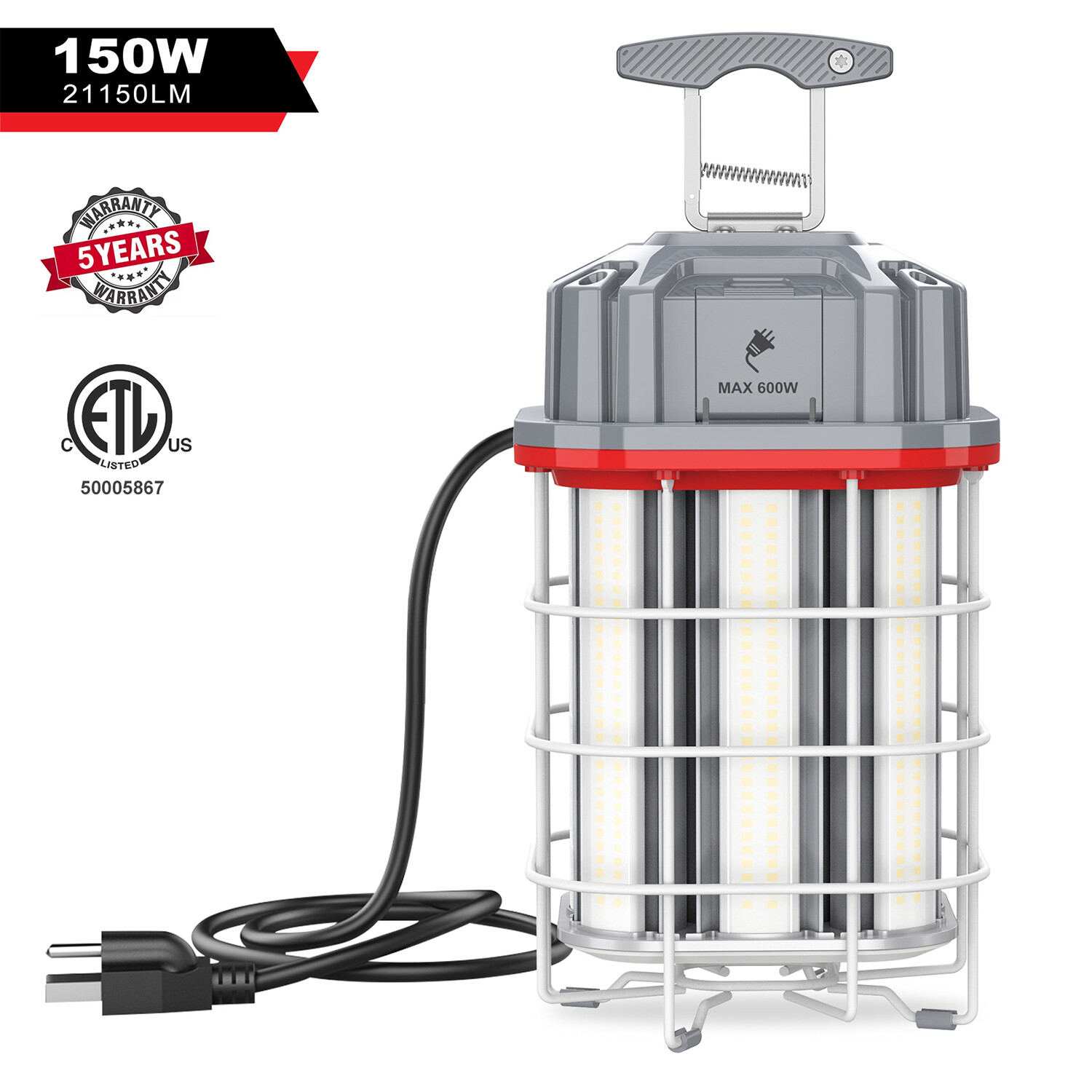 Linkable 150W LED Temporary Work Light High Bay Construction Job Site ...