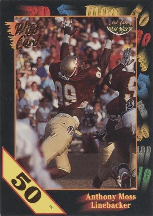1991 Wild Card Draft - Anthony Moss #25 50 Stripe (RC) for sale online ...