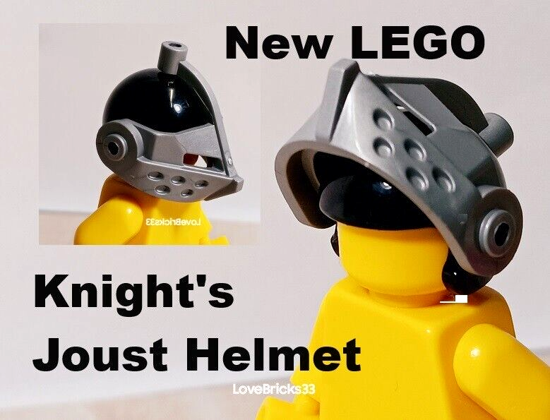 New LEGO Knight helmet JOUSTING Face Guard Pointed Flat Silver No Chin ...