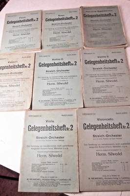 Rare 8x Old Sheet Music Gelegenheitsheft No. 2 String Orchestra Hermann ...