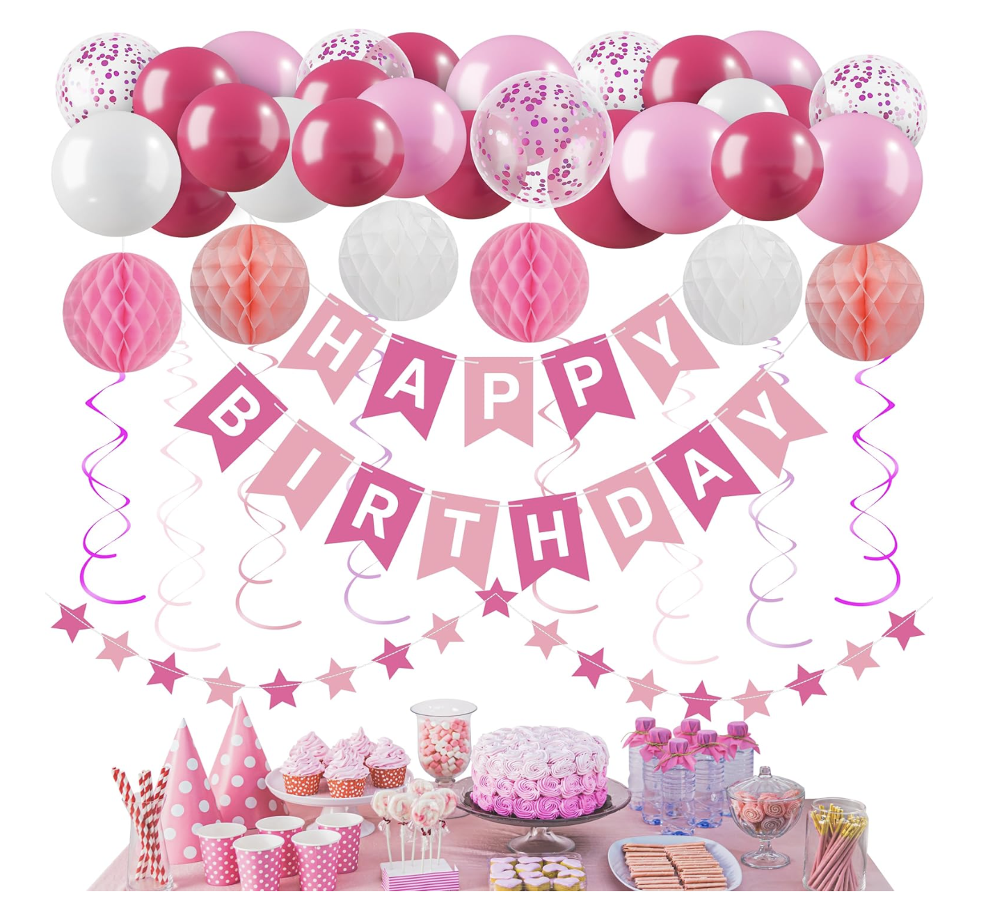 Happy Birthday Decorations Multiple Styles Banners Balloons Sets Party ...