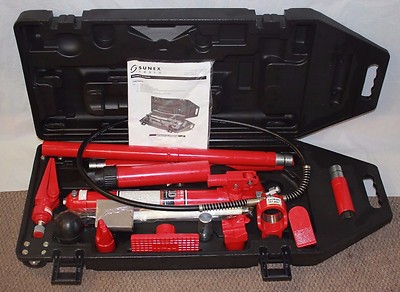 SUNEX TOOL 10 TON CAPACITY PORTABLE HYDRAULIC POWER KIT 4910B E15285-1 ...