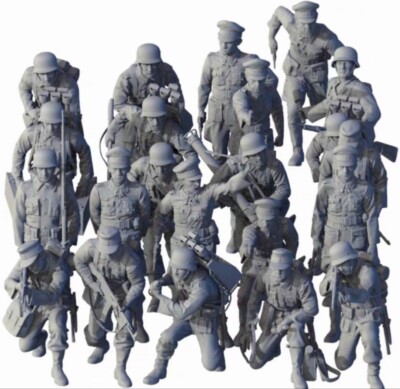 Ww2 German Soldiers 21 Figures 1/35 Scale Model Kit Resin Printed | eBay