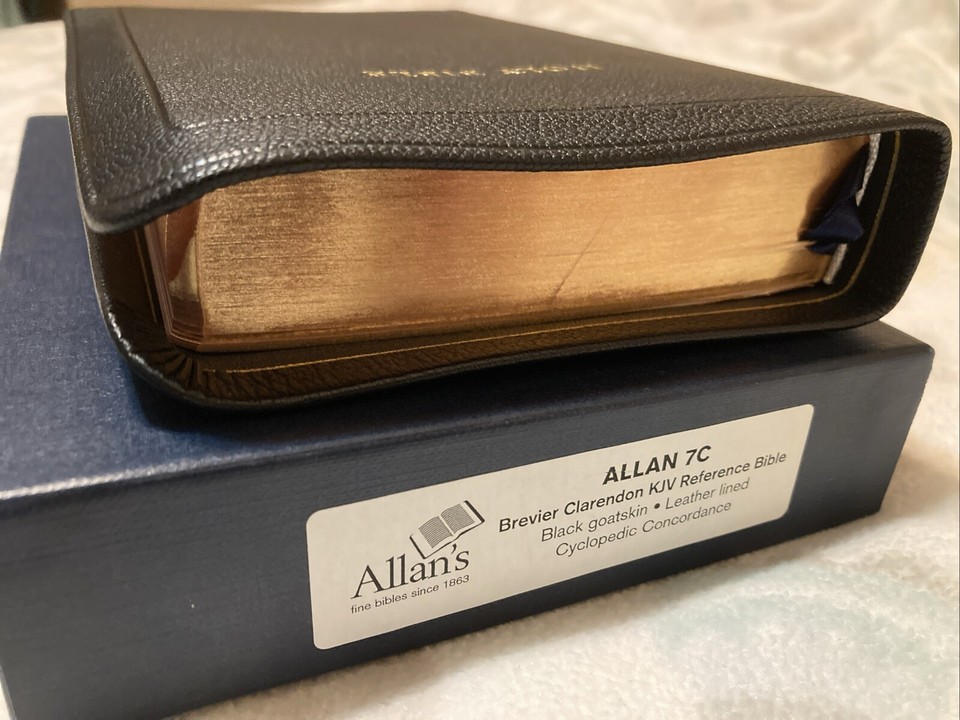 Allan 7C Brevier Clarendon KJV Reference Bible, Black Goatskin, Leather ...