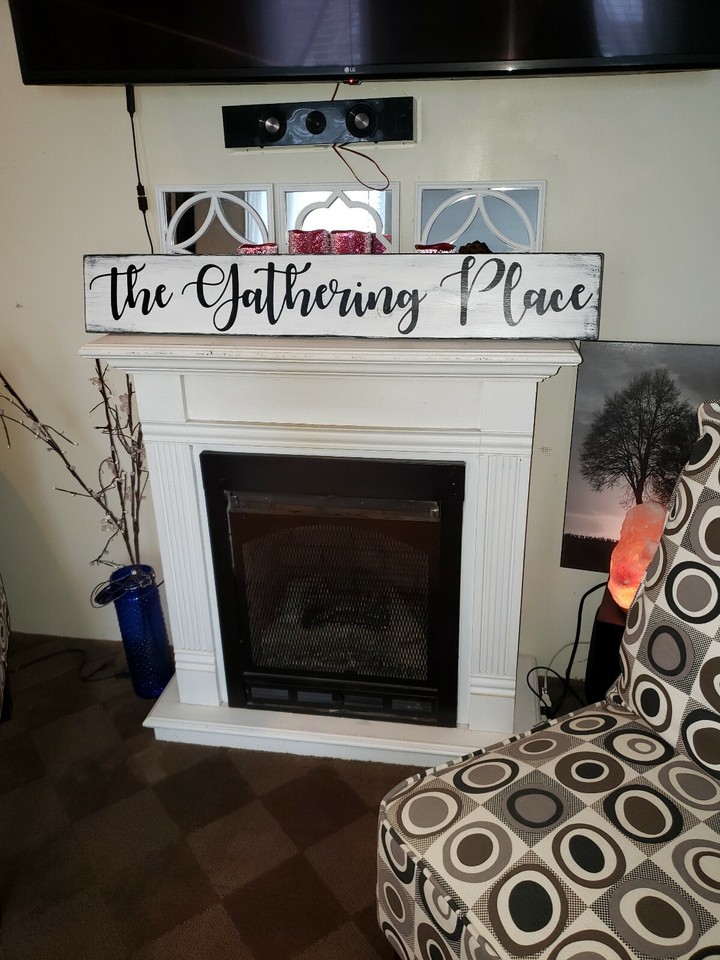 The Gathering Place Sign Gather Sign Horizontal Wood Farmhouse Hanging ...