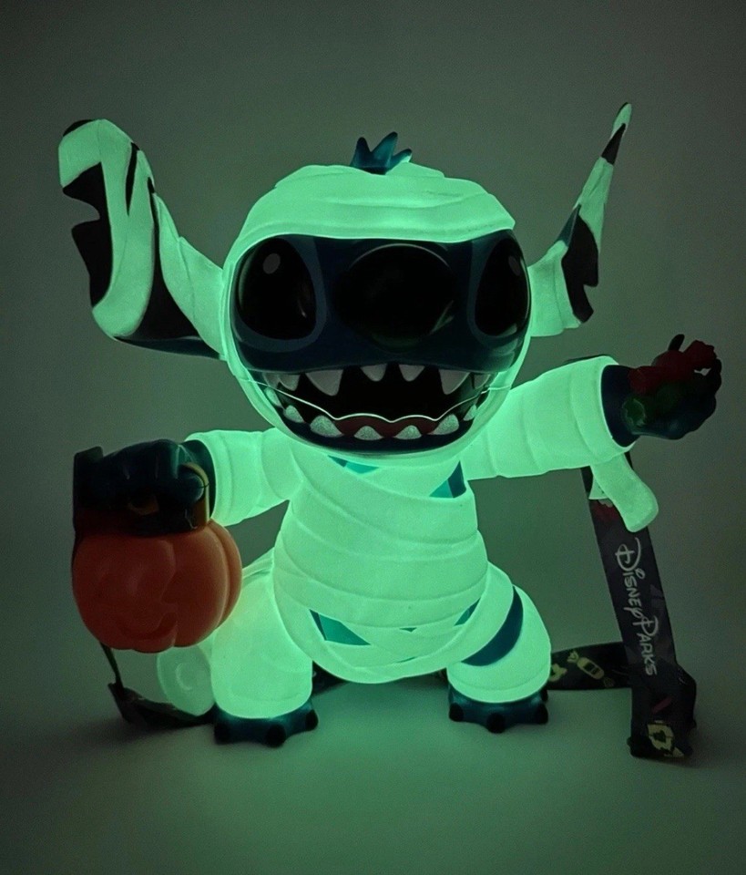 Disney Halloween Stitch Mummy Popcorn Bucket 2025 Light Up Pumpkin ...