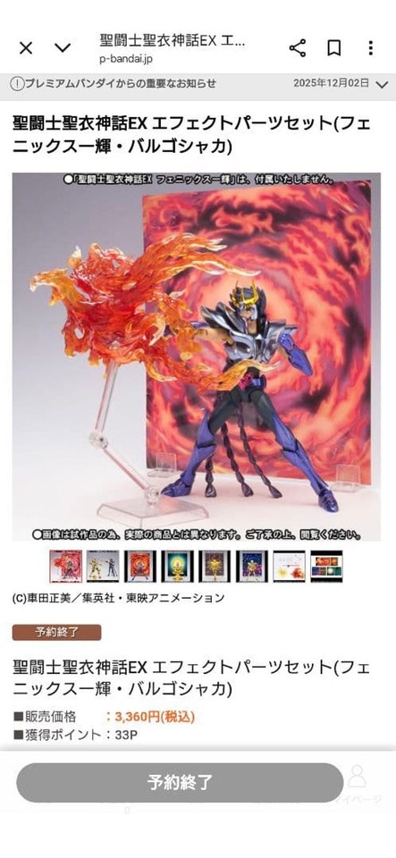 Saint Cloth Myth EX Effect Parts Set Phoenix Ikki & Virgo Shaka ...