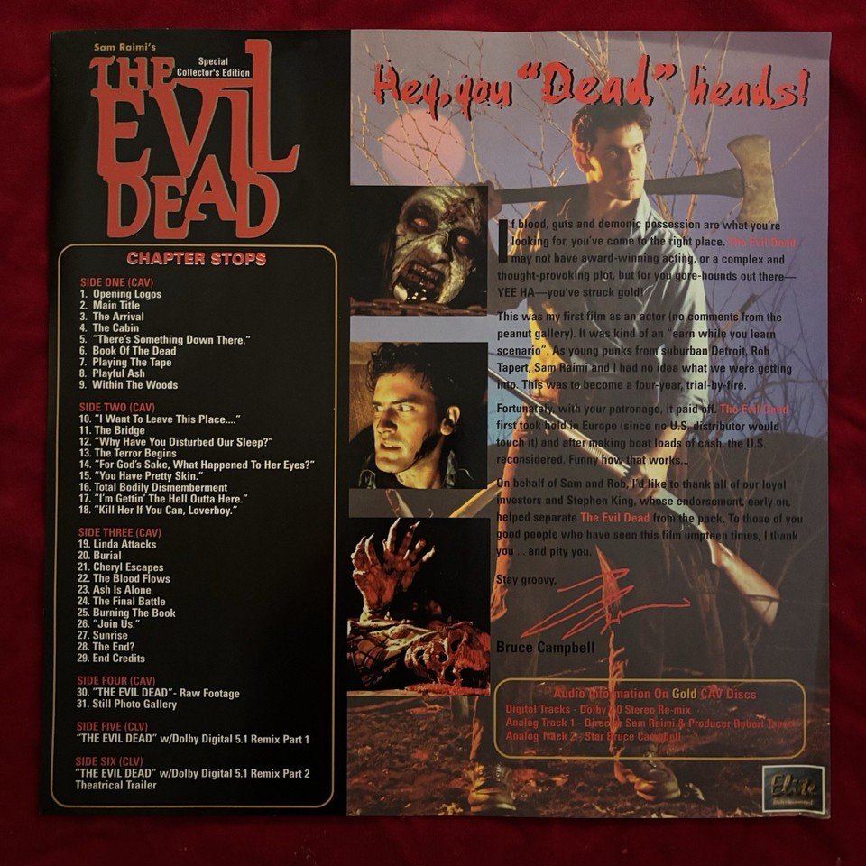 The Evil Dead box set 3 laserdisc Special Edition gold discs Horror ...
