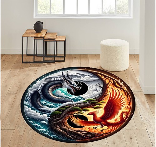 Ying Yang Rug,Dragon Rug,Phoenix Rug,Ying Yang Dragon Rug,Yin Yang Rug ...