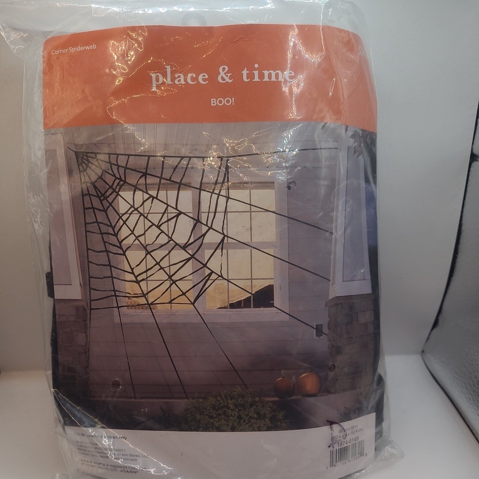 Giant Black Corner Spider Web 5 feet X 5 feet Decorative Halloween NEW ...