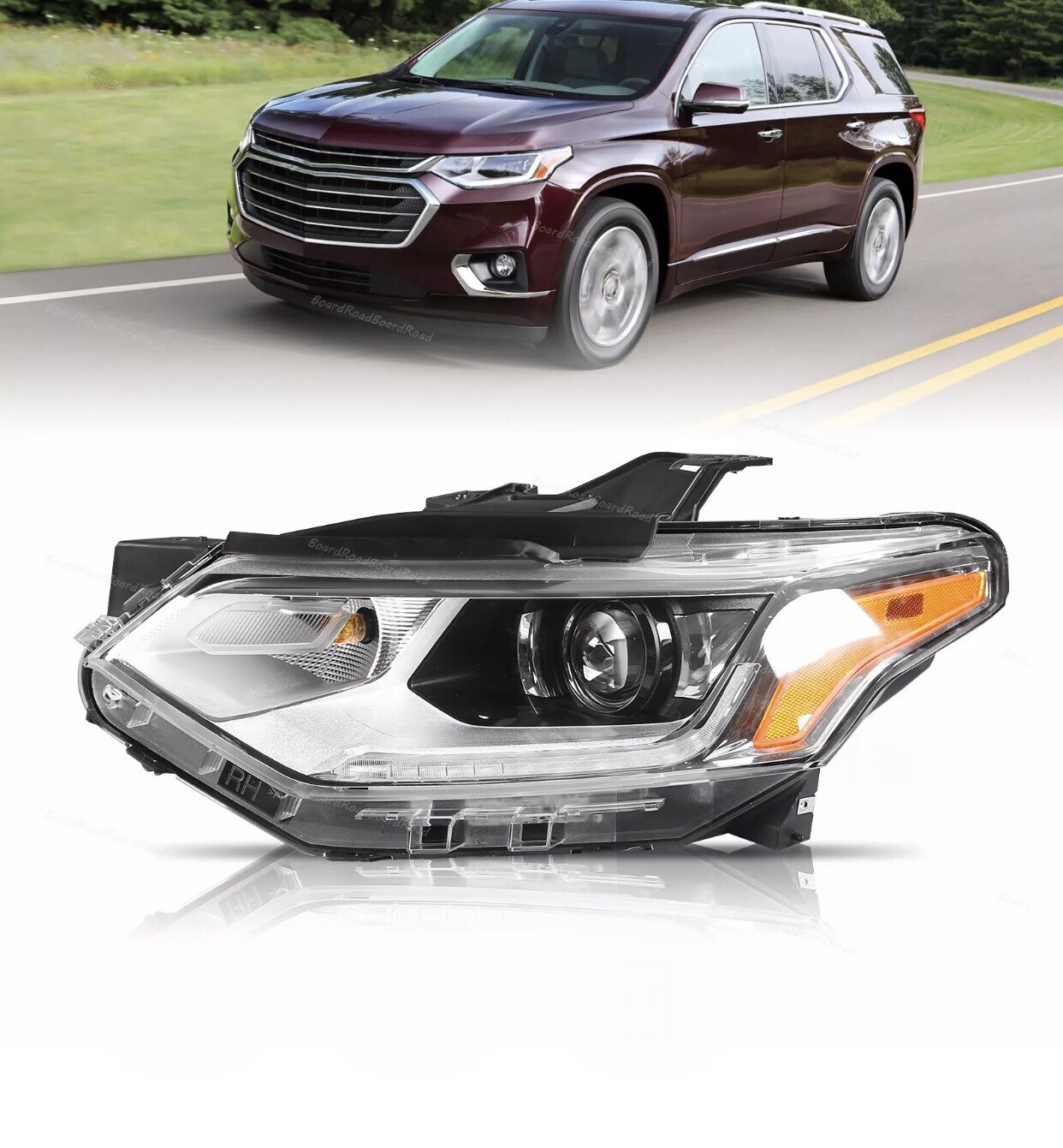 Headlight Assembly Fit For 2018-2021 Chevy Traverse LED DRL HID/Xenon ...