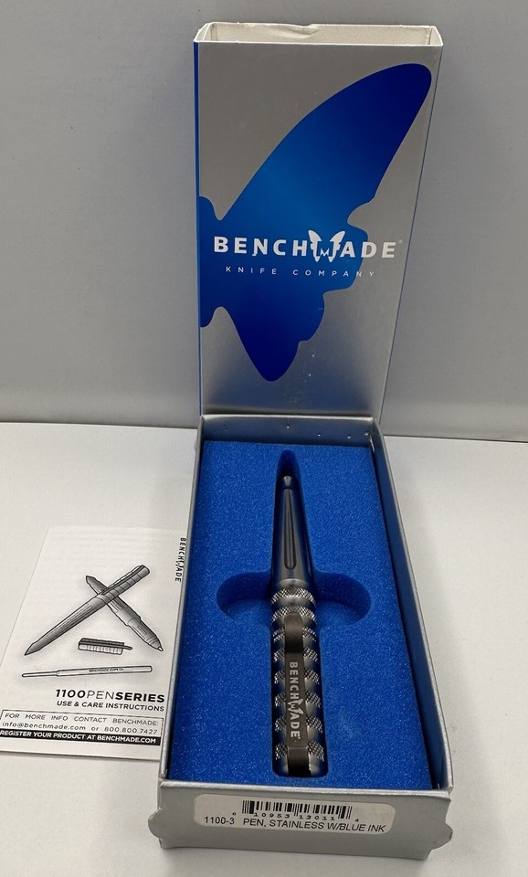 Benchmade Tactical Pen Stainless With Blue Ink 1100-3 | eBay