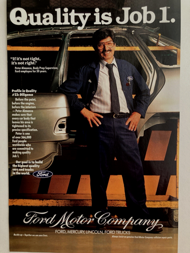 1992 Ford Quality is Job 1 Print Ad | eBay
