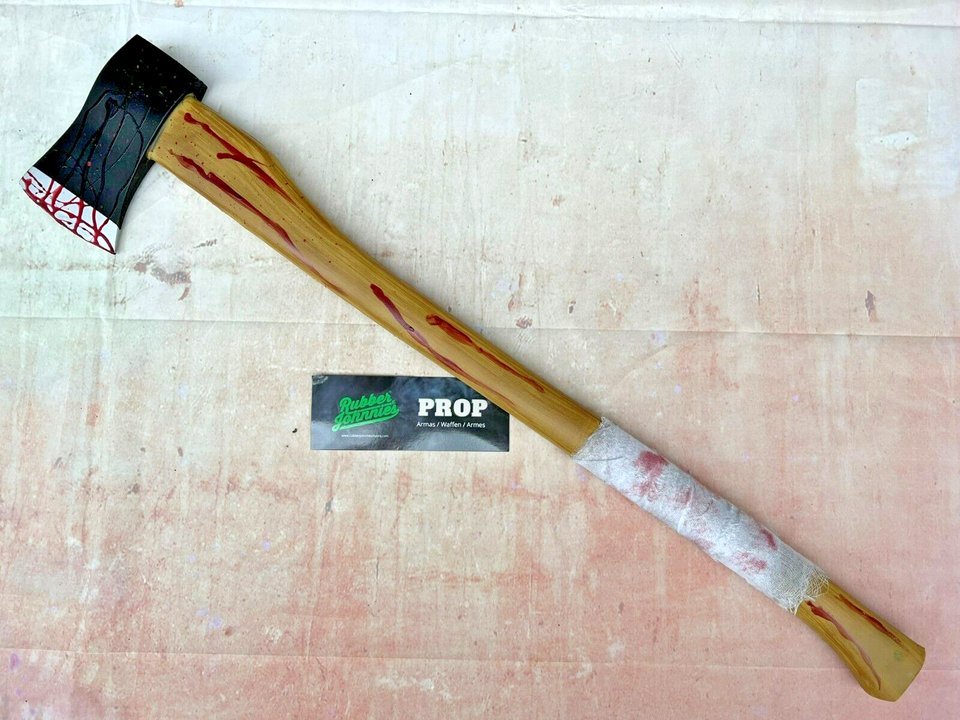 Realistic Bloody Woodcutter Axe Long Hatchet PU Movie Prop Halloween ...