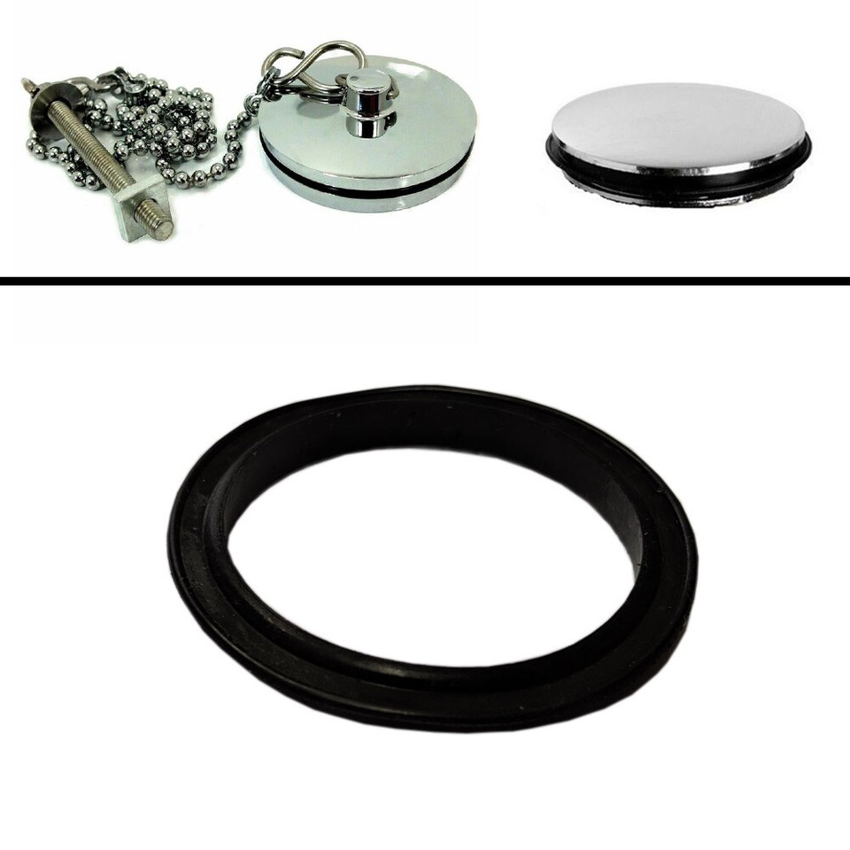 x2 Black Sink Waste Seals - Bathroom Basin Pop Up Plug Ring O-Ring ...