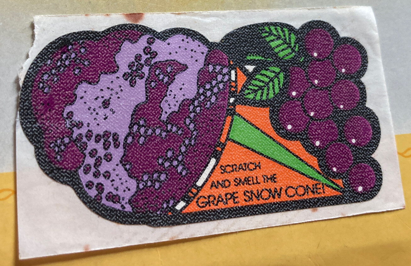 Vintage 1980’s Scratch And Smell The grape Snow cone Sticker | eBay