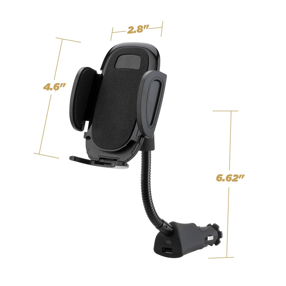 Portable Car Phone Holder Mount with Quick Release and USB Charging ...